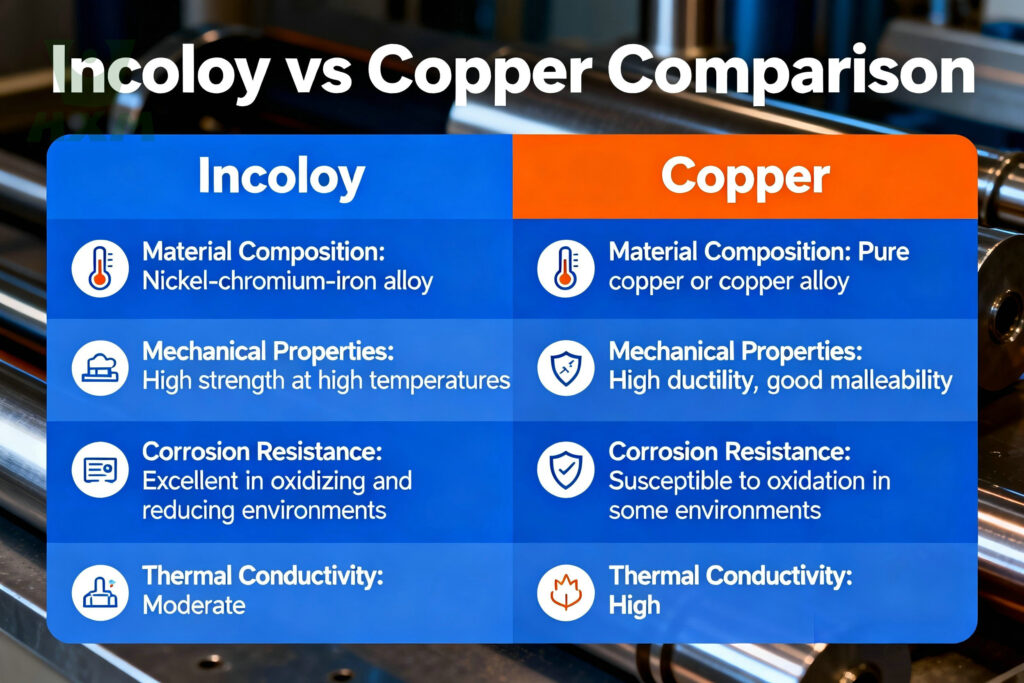 Incoloy vs Copper: Differences in Properties, Applications